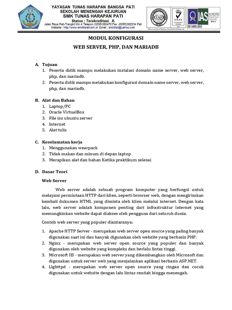 Modul 7 Instalasi Web Server PHP Mariadb - 2 | PDF | Komputer