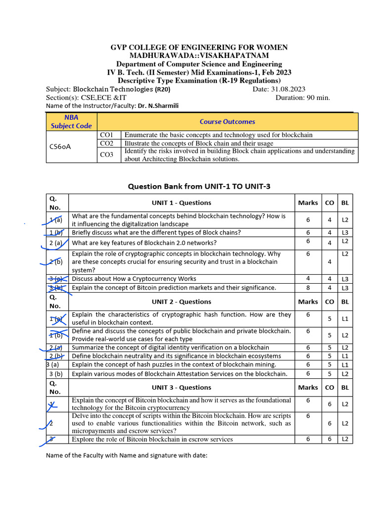 BCT Mid 1 QBank | PDF | Cryptocurrency | Bitcoin