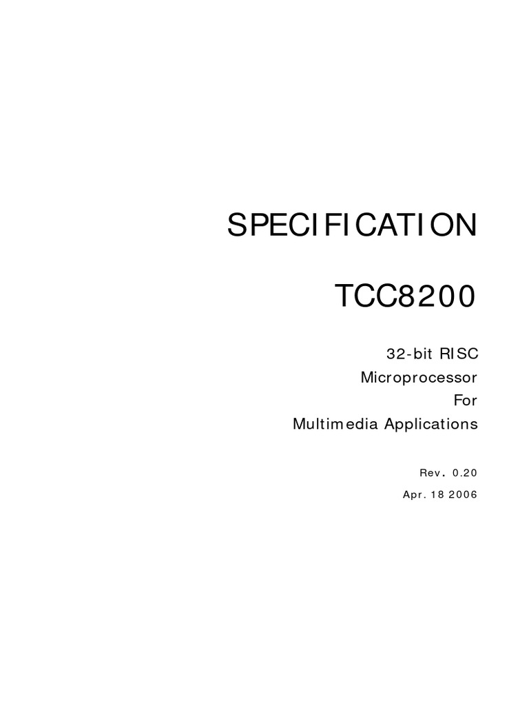 TCC8200 v0.2 20060425 | PDF | Booting | Microcontroller