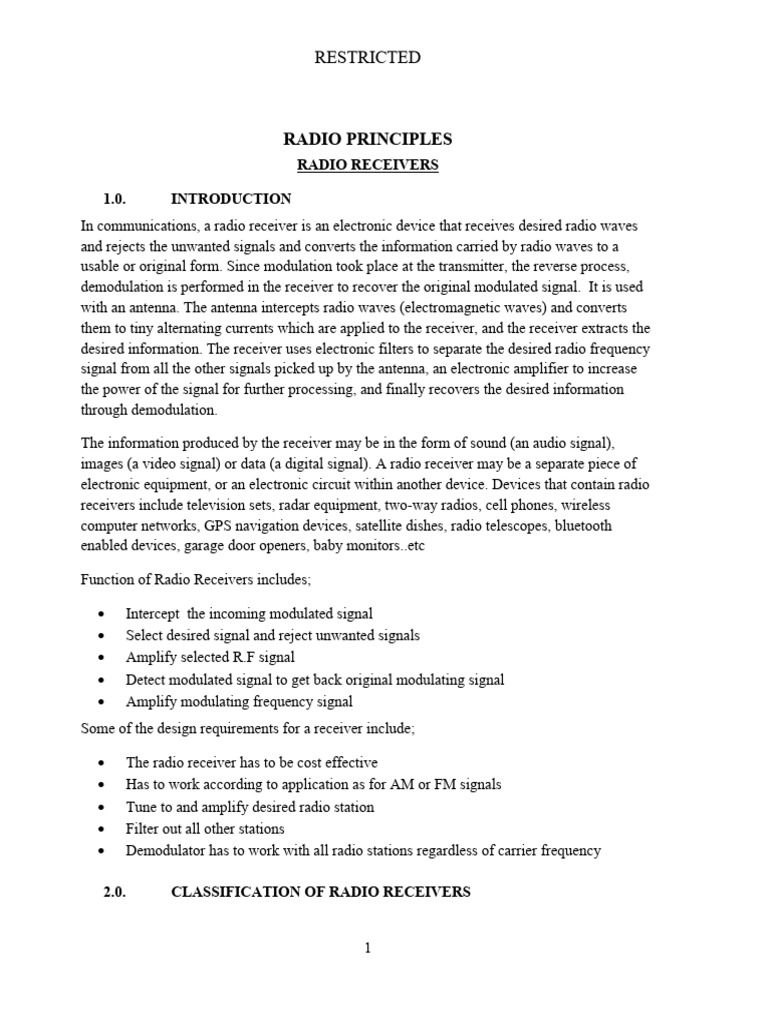 Radio Principles Precis 2 Pdf Detector Radio Frequency Modulation