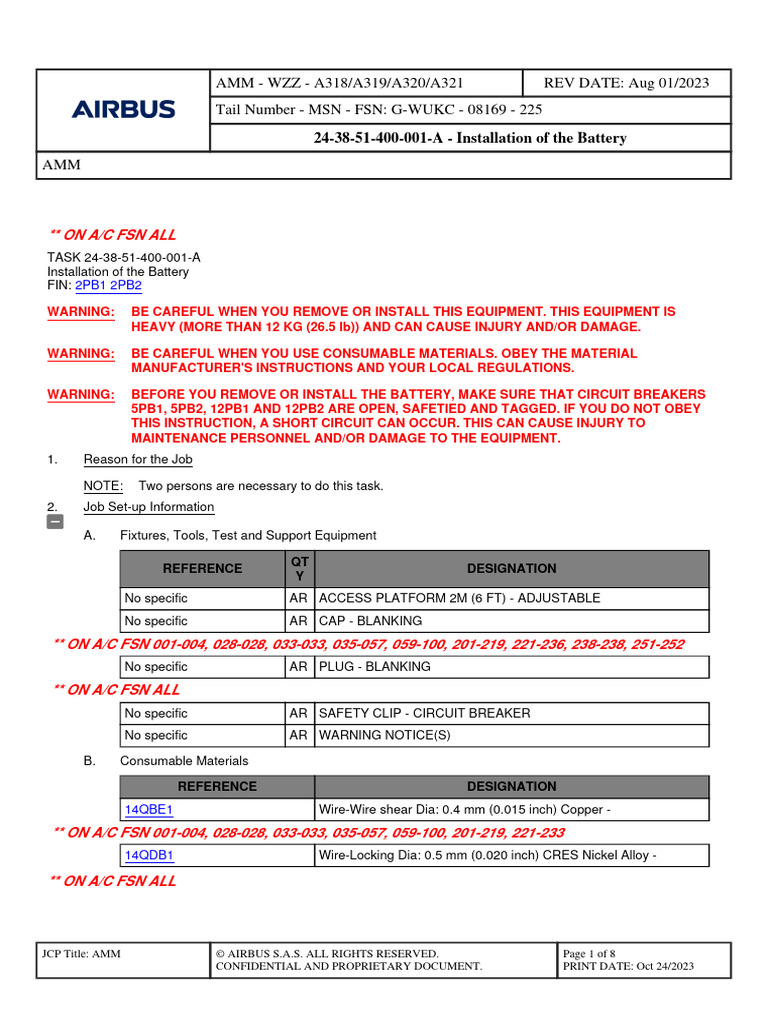 Amm Installation | PDF | Electrical Connector | Aviation