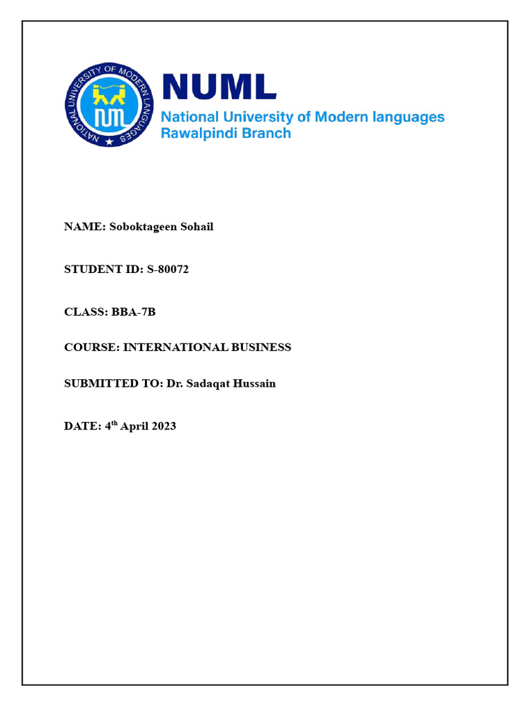 IB Assignment 1 | PDF | Mc Donald's | Fast Food