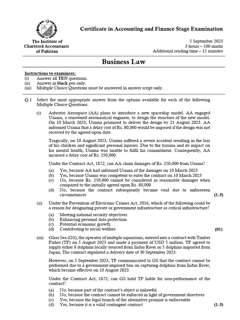 Caf 4 BLW Autumn 2023 | PDF | Negotiable Instrument | Business