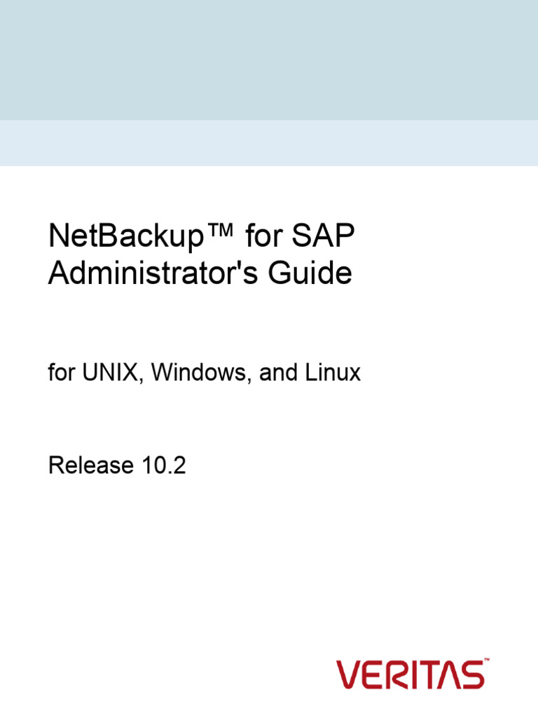 NetBackup102 AdminGuide SAP | PDF | Backup | Databases