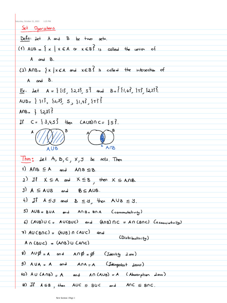 Set Operations | PDF