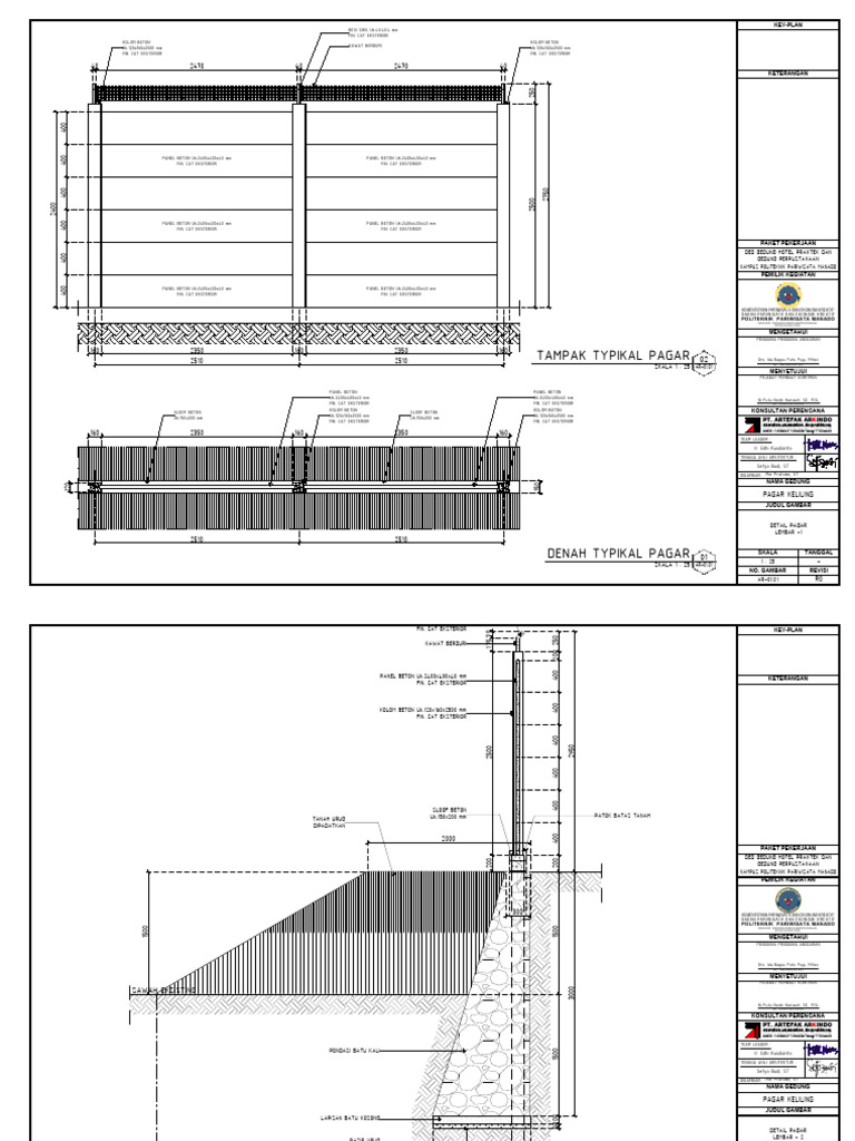 Detail Pagar Keliling Proyek Manado | PDF