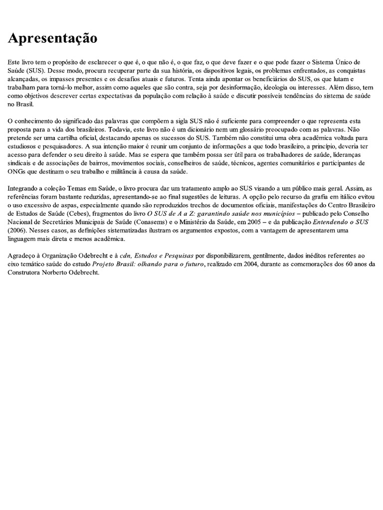 Recorte - ARTIGO 1, 2 E 3 - Cap 1, 2 e 3 - O Que e o SUS - Paim ... Recorte - ARTIGO 1, 2 E 3 - Cap 1, 2 e 3 - O Que e o SUS - Paim ...
