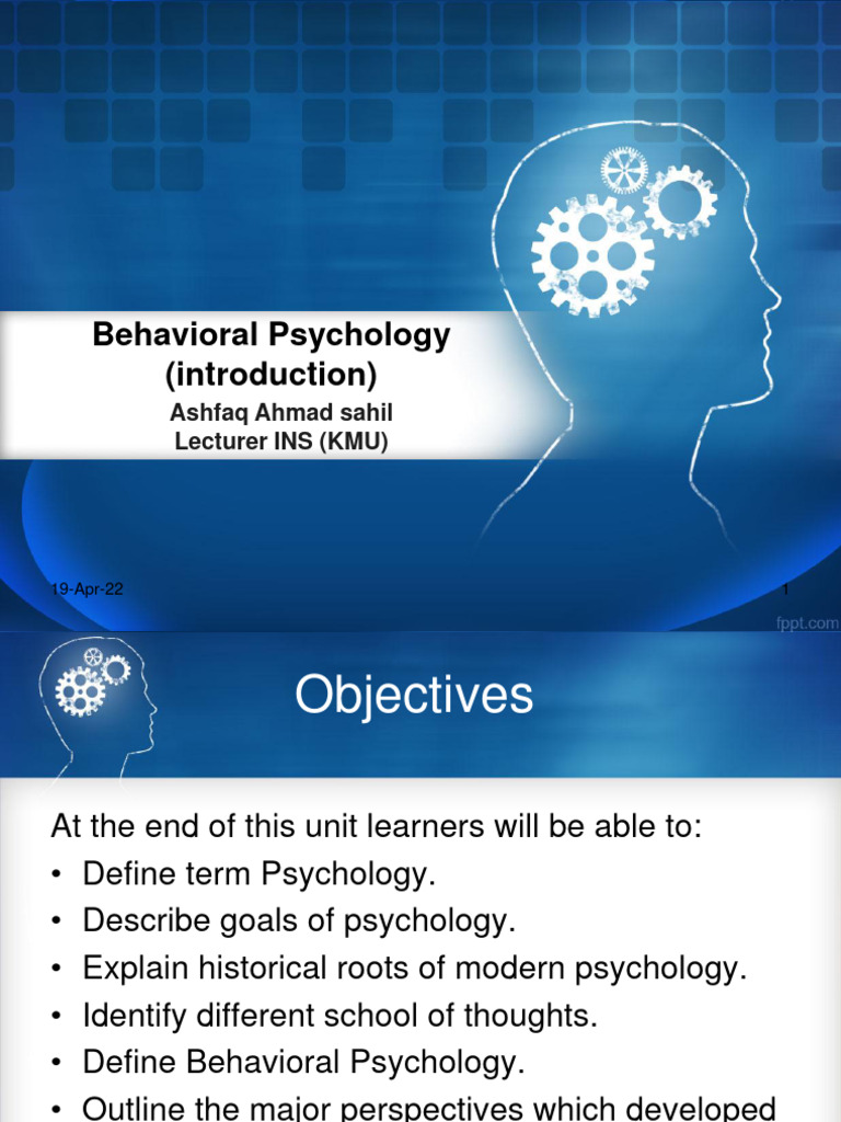 Unit#1 Behavioral Psychology Intro HassanPathan | PDF | Mind | Psychology