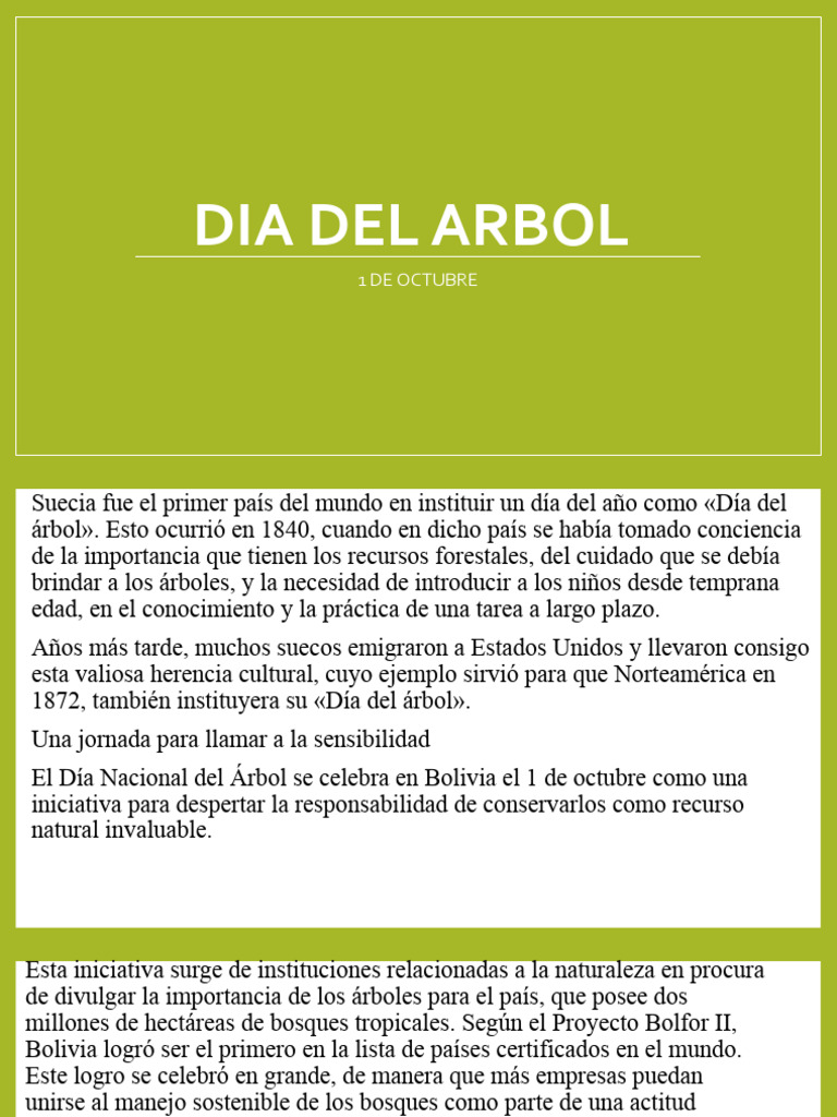 Dia Del Arbol | PDF | Ciencia y matemáticas | Tecnología