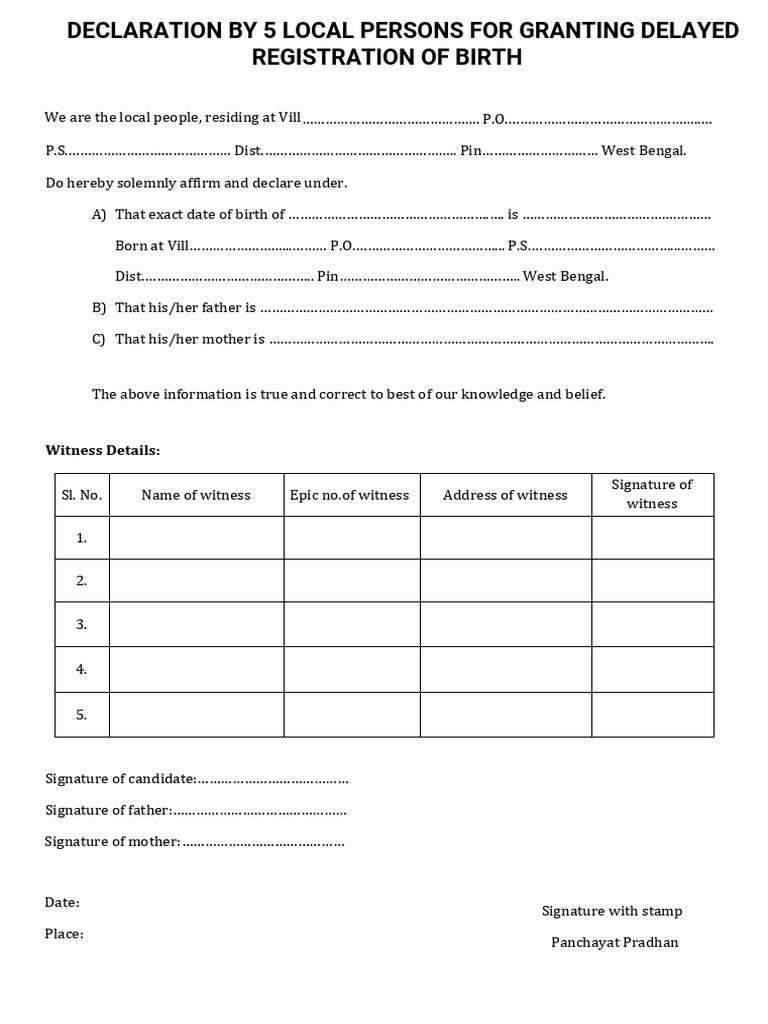 5 Local Person Declaration Form PDF English | PDF