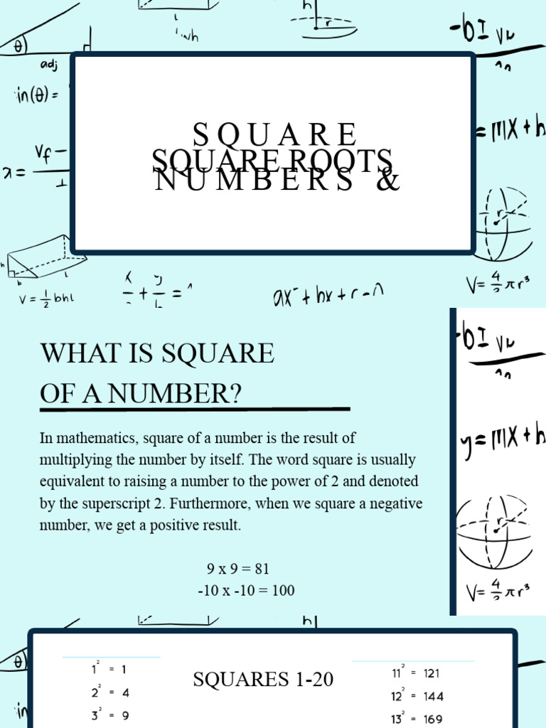 Square Numbers & Square Roots | PDF