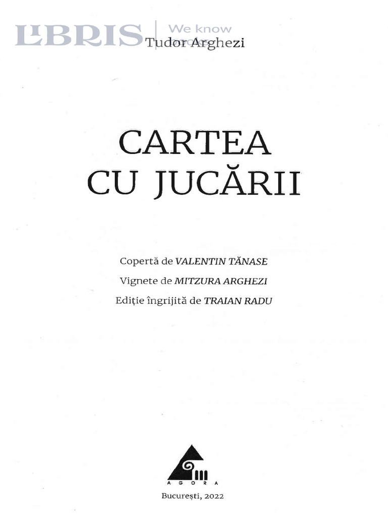 Cartea Cu Jucarii - Tudor Arghezi | PDF