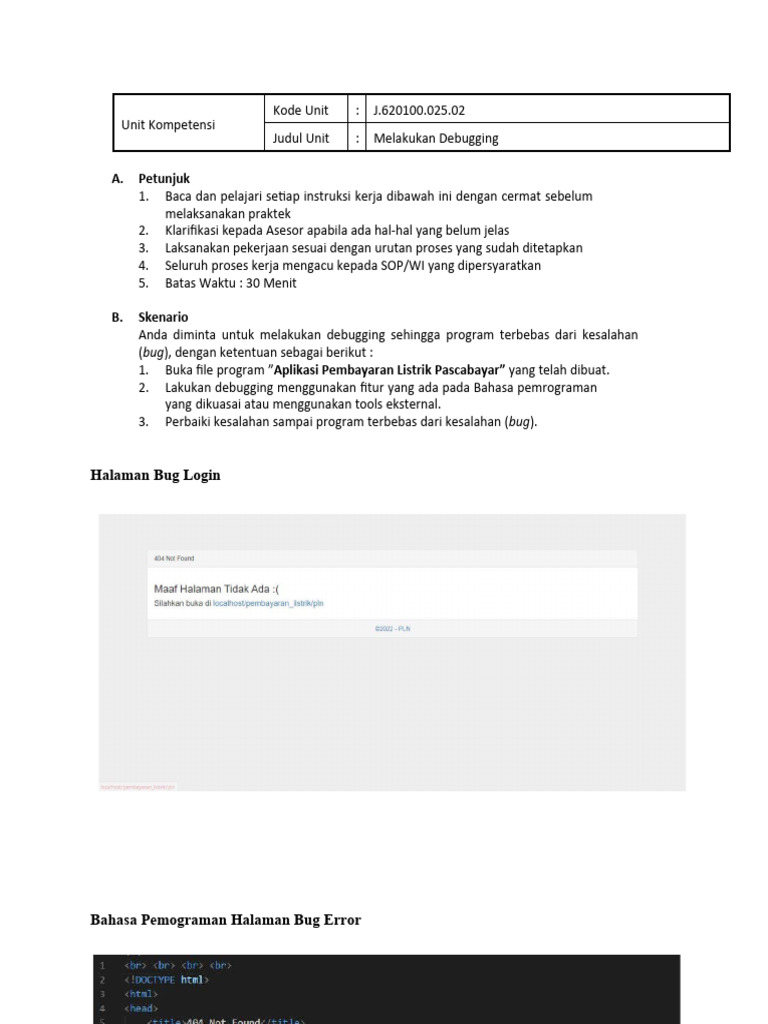J.620100.025.02 (Melakukan Debugging) | PDF