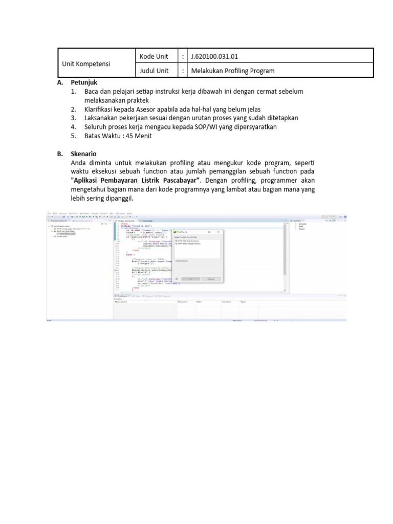 J.620100.031.01 (Melakukan Profiling Program) | PDF