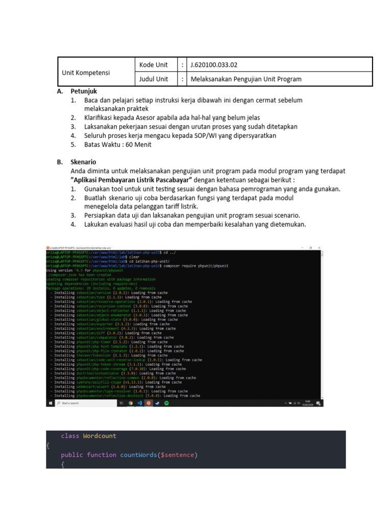 J.620100.033.02 (Melaksanakan Pengujian Unit Program) | PDF