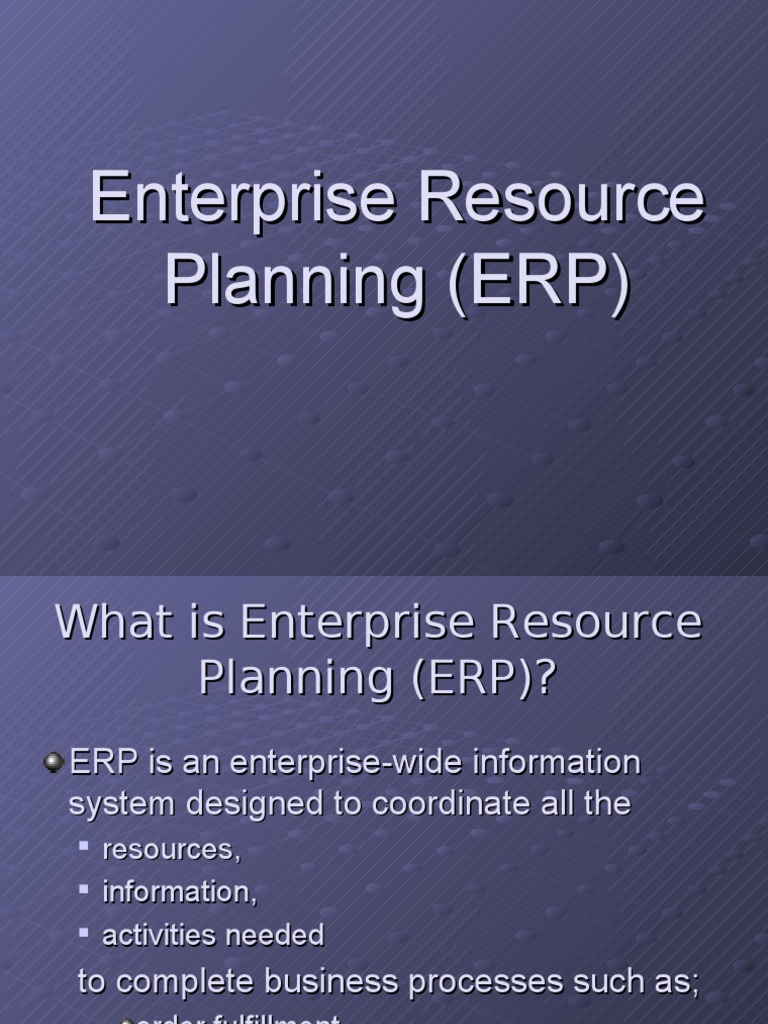 Enterprise Resource Planning (ERP) | PDF | Business | Computers