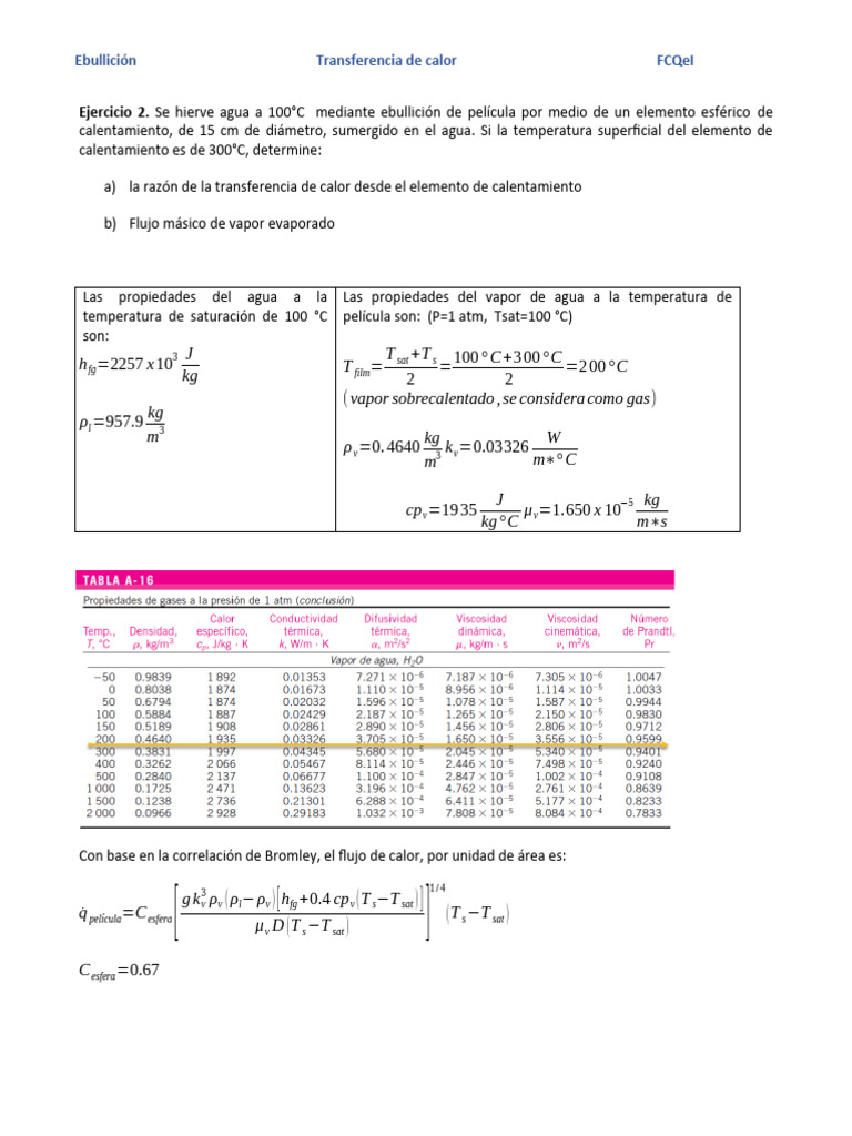 Ebullición: Transferencia de Calor y Cálculos | PDF | Hirviendo ...