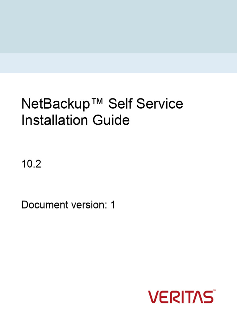 NetBackup102 Self Service Installation Guide | PDF | Internet Information Services | World Wide Web