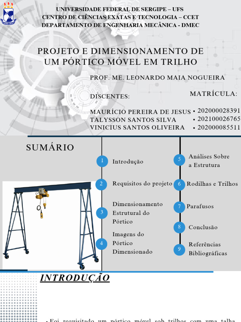 Slide Pórtico Móvel | PDF | Flexão (Física) | Parafuso