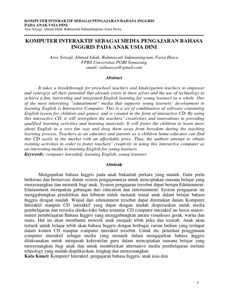 Komputer Interaktif untuk Anak | PDF | Kesehatan Holistik