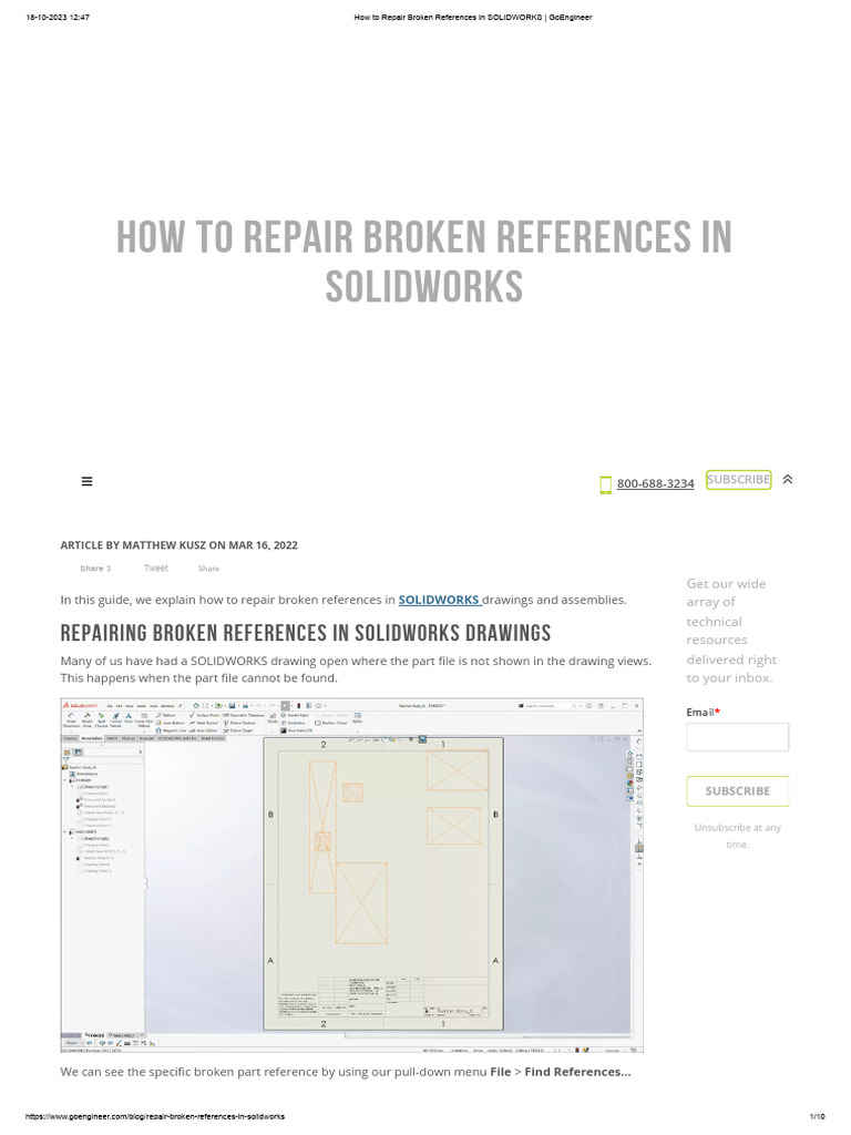 How To Repair Broken References in SOLIDWORKS - GoEngineer | PDF | Software | Computing