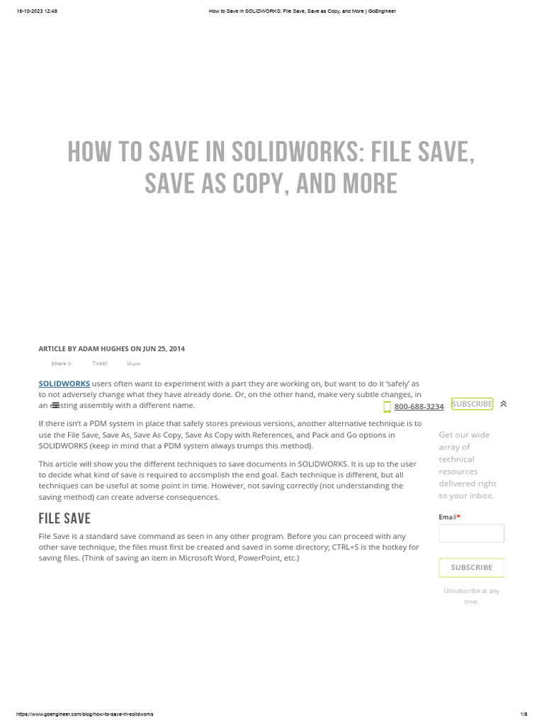 How To Save In Solidworks File Save Save As Copy And More Goengineer Download Free Pdf