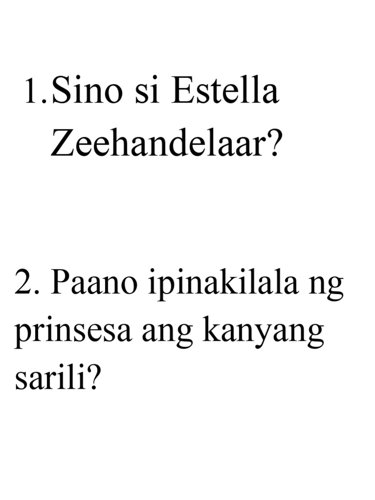 Tanong Sa Estella Zeehandelaar | PDF