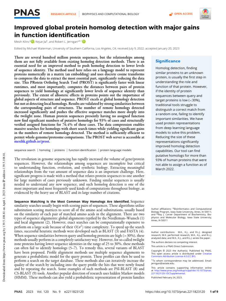 Pnas | PDF | Sequence Alignment | Information Science