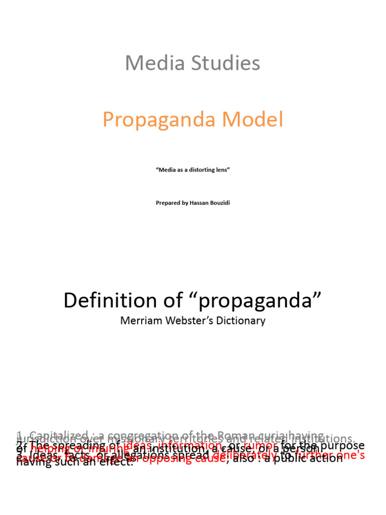 Media Studies-Propaganda Model | PDF | Human Communication | Communication
