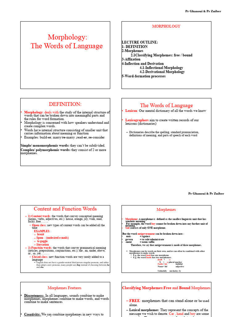 MORPHOLOGY | PDF | Word | Morphology (Linguistics)