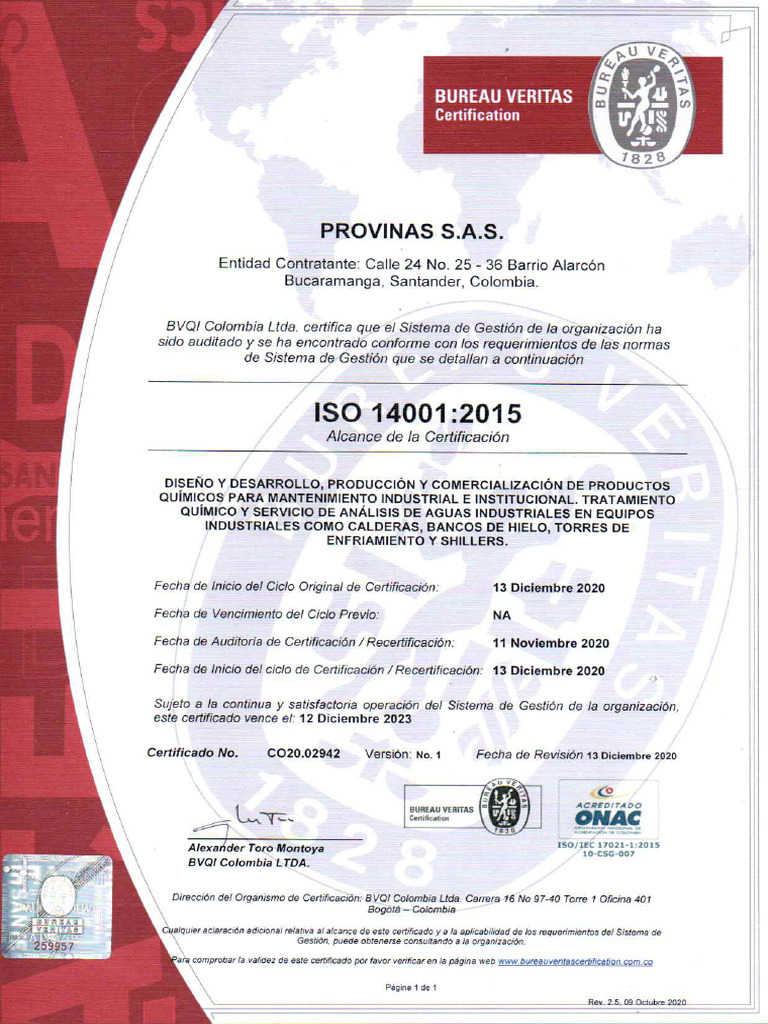 Iso 14001 2015 BV | PDF