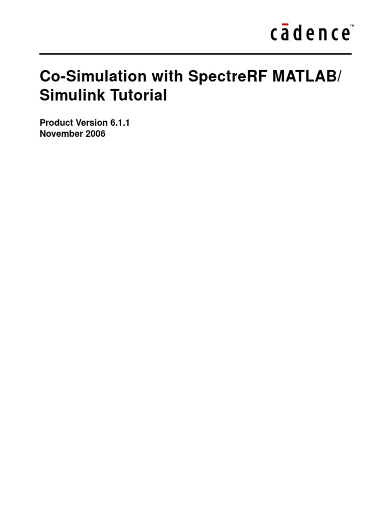 Co-simulation with SpectreRF Matlab simulink tutorial | PDF | Transmission Control Protocol | Matlab