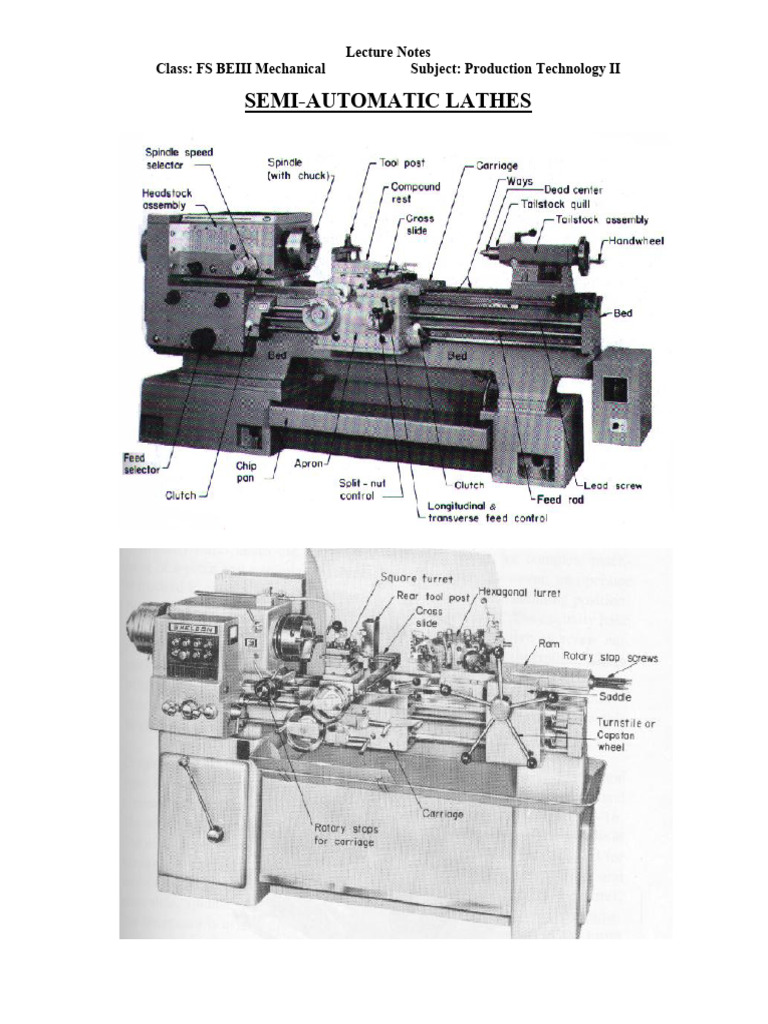 Semi Automatic Lathes | PDF | Industrial Processes | Manufactured Goods