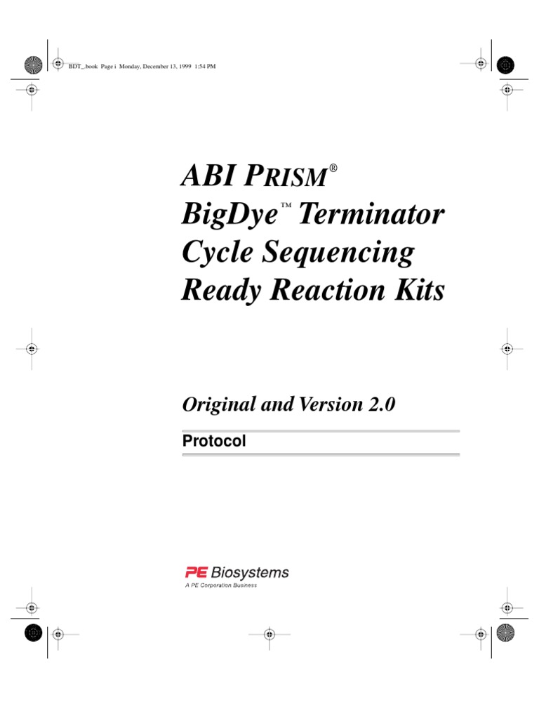 Abi P Bigdye Terminator Cycle Sequencing Ready Reaction Kits | PDF ...
