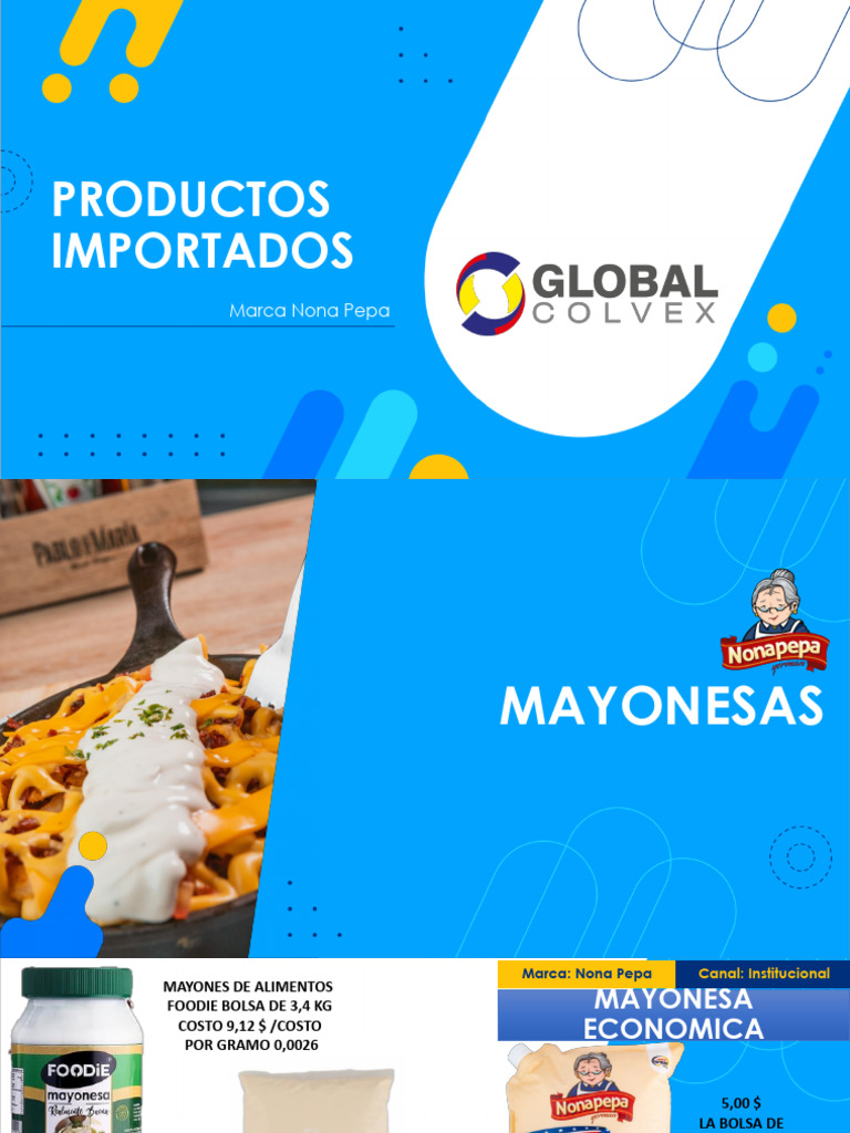 Portafolio de Productos Global Colvex | PDF | Salsa | Industria de alimentos