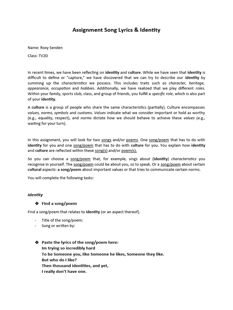 Assignment Song Poem | PDF | Social Psychology | Behavioural Sciences