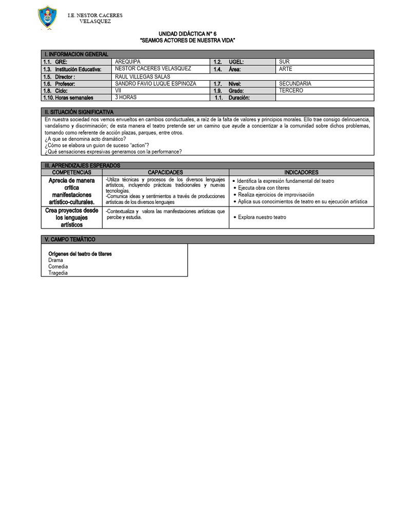Unidad 6 Descargar Gratis Pdf Teatro Improvisación