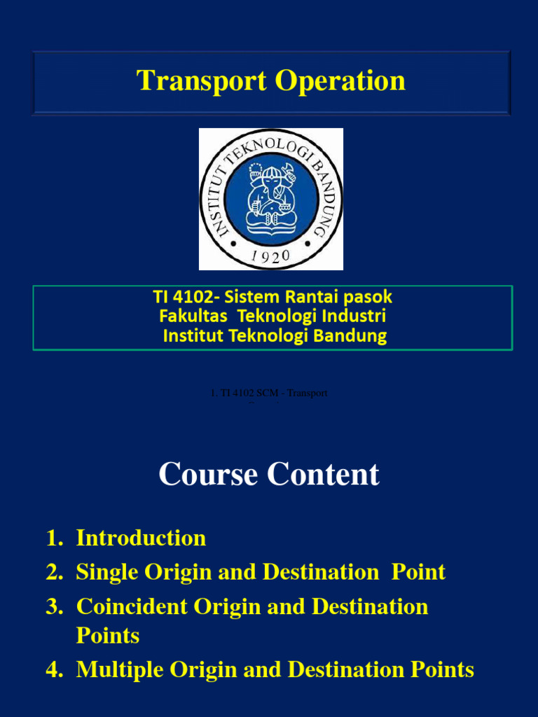 Transport Operation (Autosaved) | PDF | Transport | Applied Mathematics