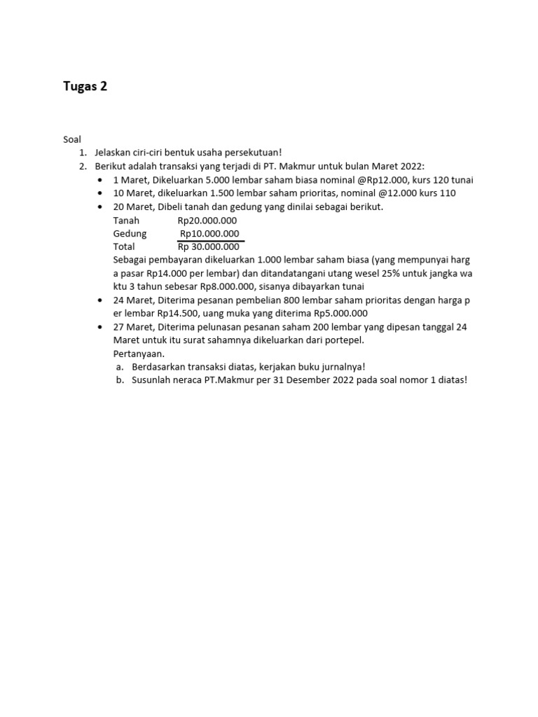 Tugas Tutorial 2 Akuntansi | PDF