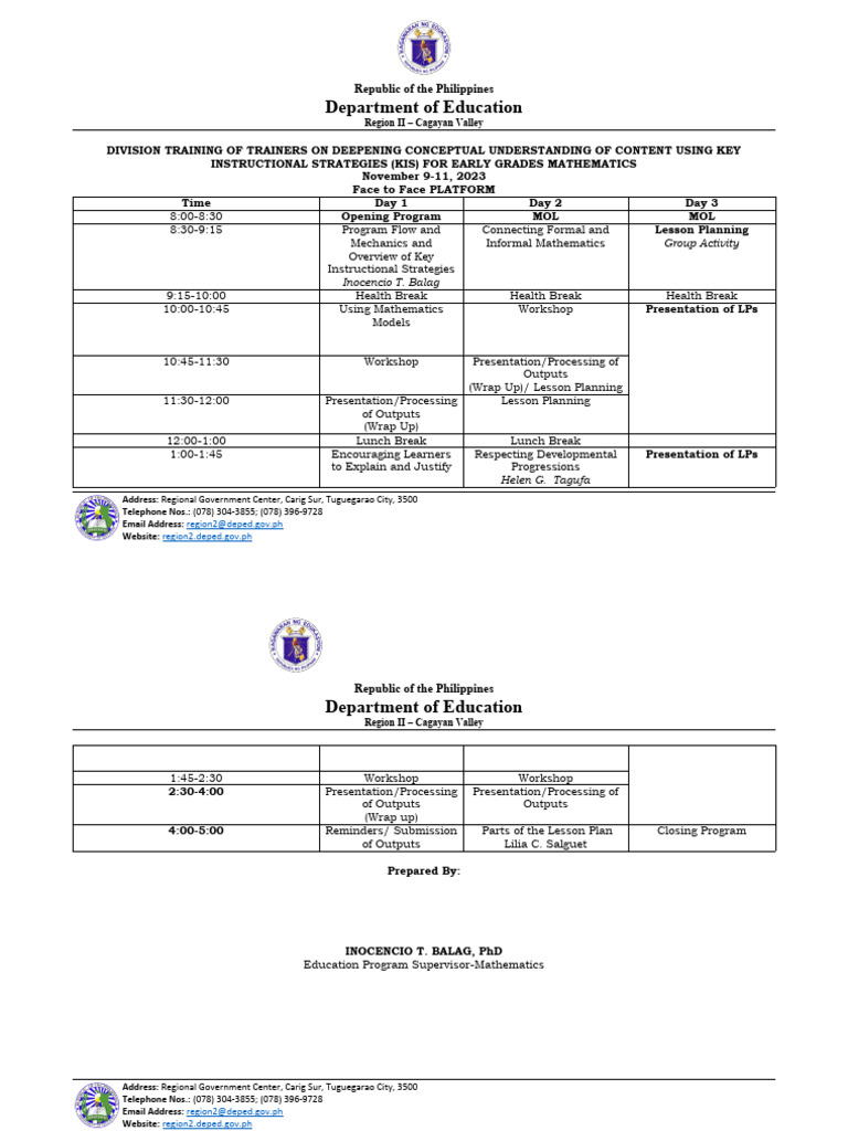 Training Matrix | PDF | Cognitive Psychology | Teaching