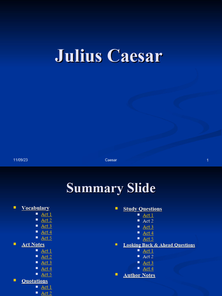 Julius Caesar Unit Study Guide | PDF | Mark Antony | Julius Caesar