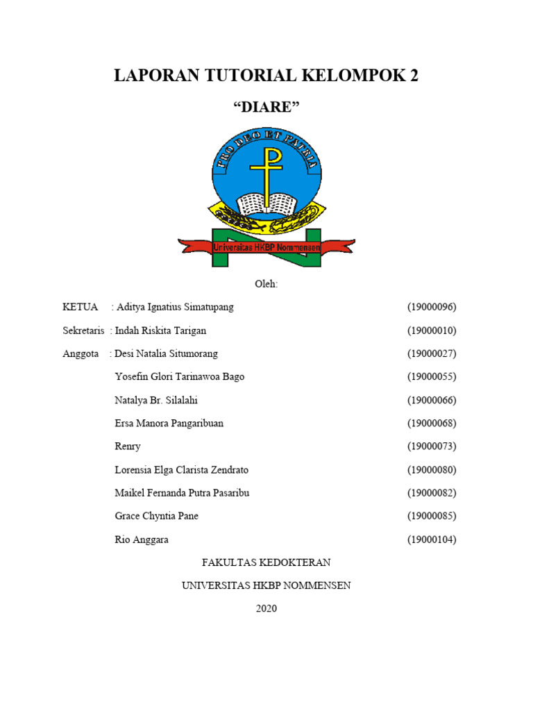 LAPORAN TUTORIAL KELOMPOK 2 DIARE Tutor 2 | PDF