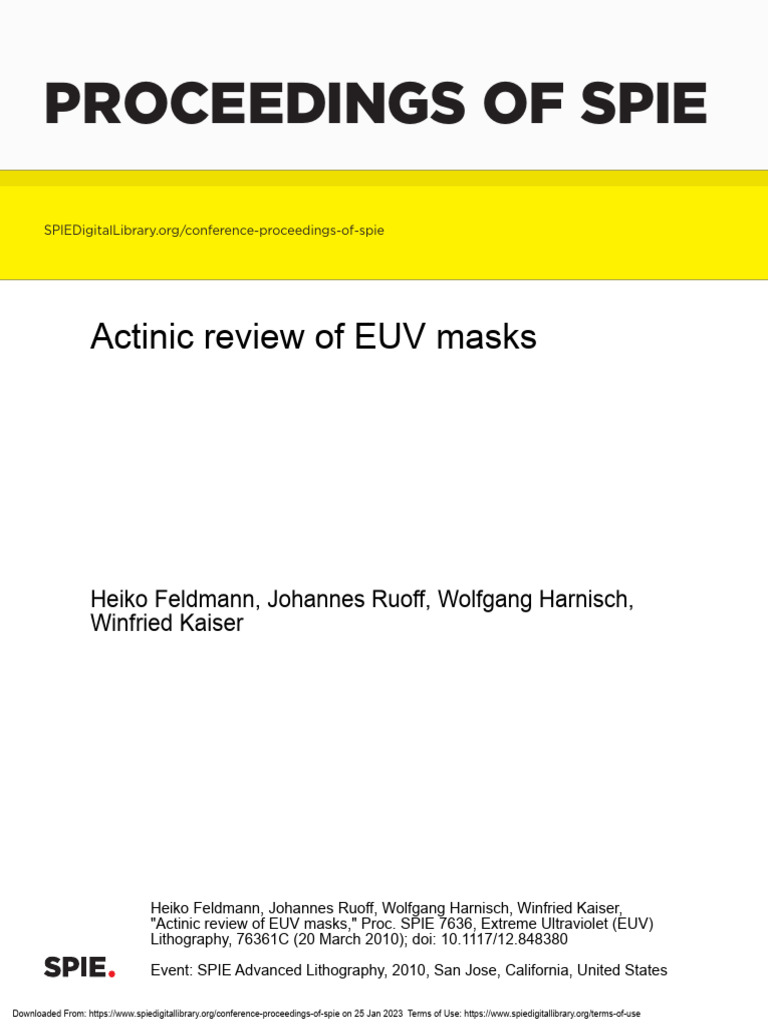 Actinic Review of EUV Masks | PDF | Optics | Mirror