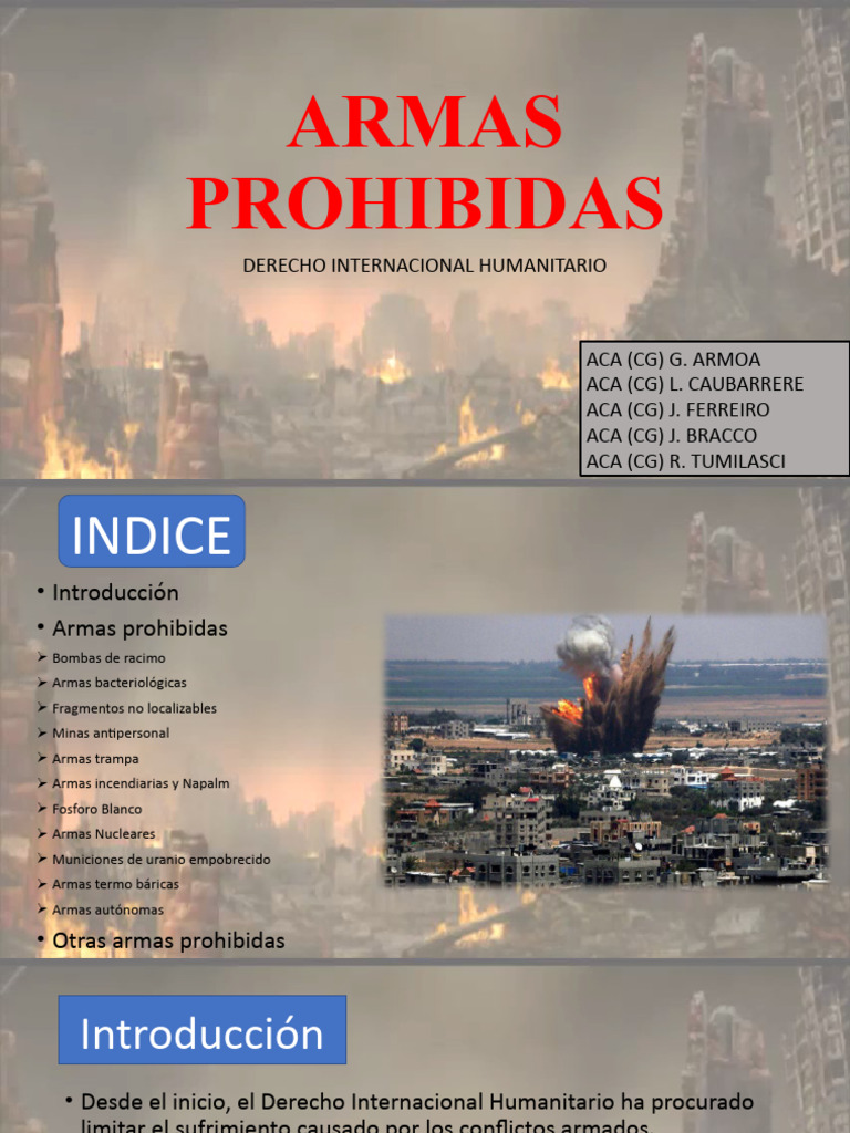 Armas Prohibidas en Conflictos Armados | PDF | Munición en racimo ...