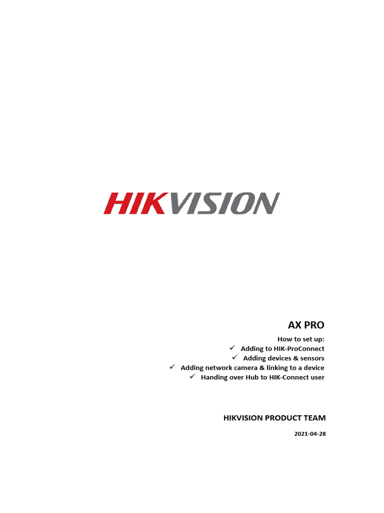 AX PRO Setup Guide for HIK-ProConnect | PDF | Security Alarm | Software