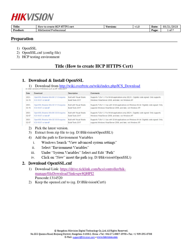 How To Create Hcp Https Ssl Cert Pdf World Wide Web Internet Web
