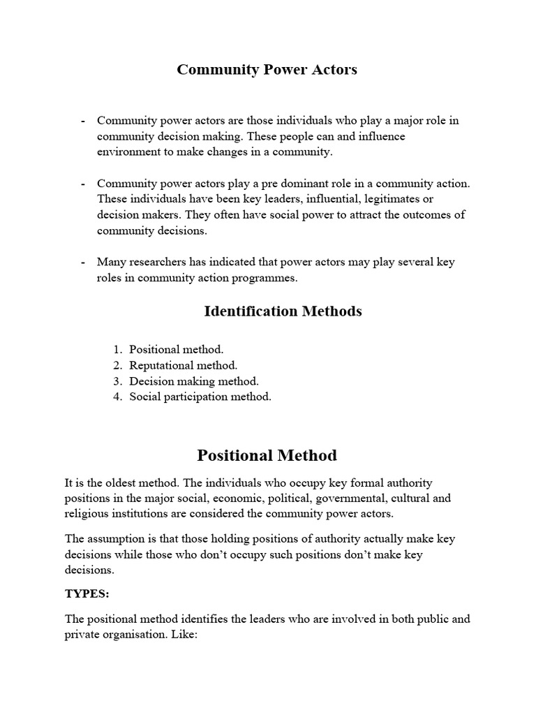 Community Power Actors-1 | PDF | Power (Social And Political ...