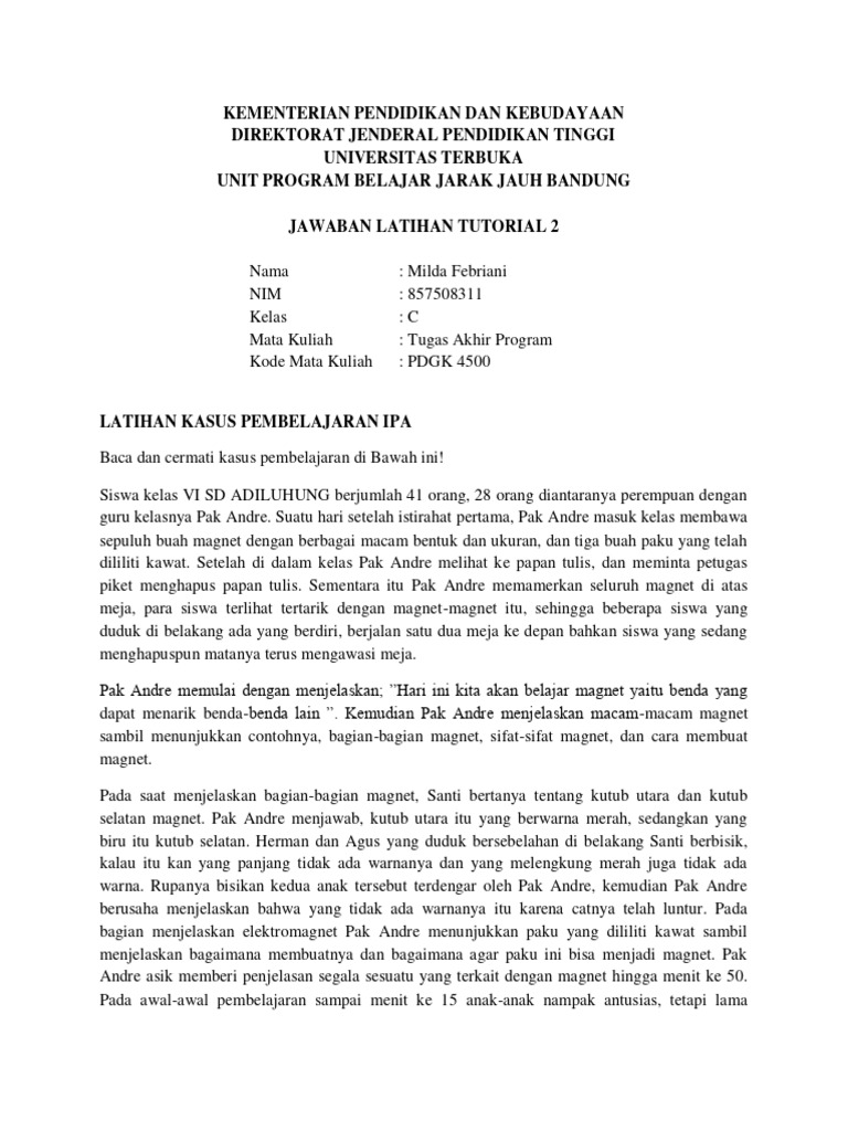 Jawaban Latihan Tutorial 2 TAP | PDF | Teknologi & Rekayasa