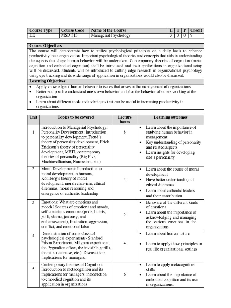 Course Outline C | PDF | Decision Making | Learning