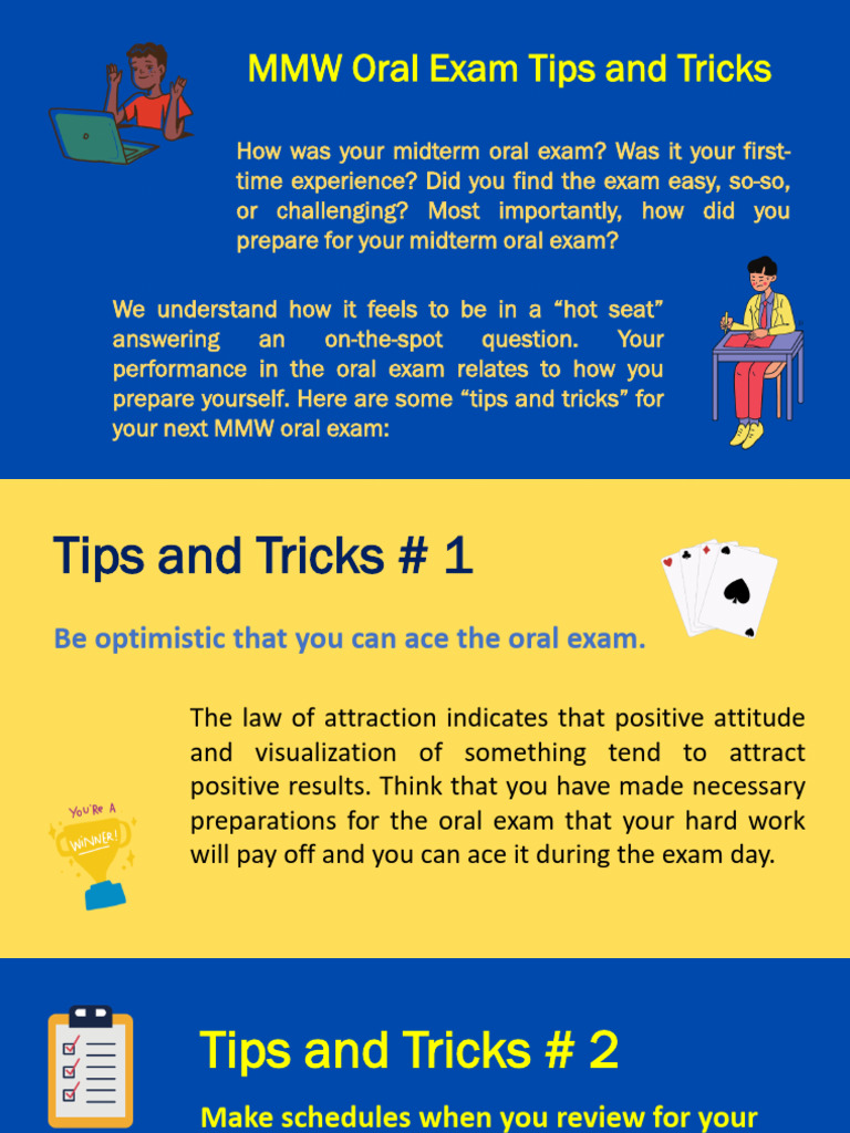 MMW Oral Exam Tips and Tricks | PDF | Experience | Psychology